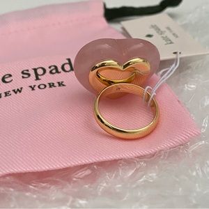 kate spade | Jewelry | New Kate Spade Large Pink Rose Quartz Heart ...